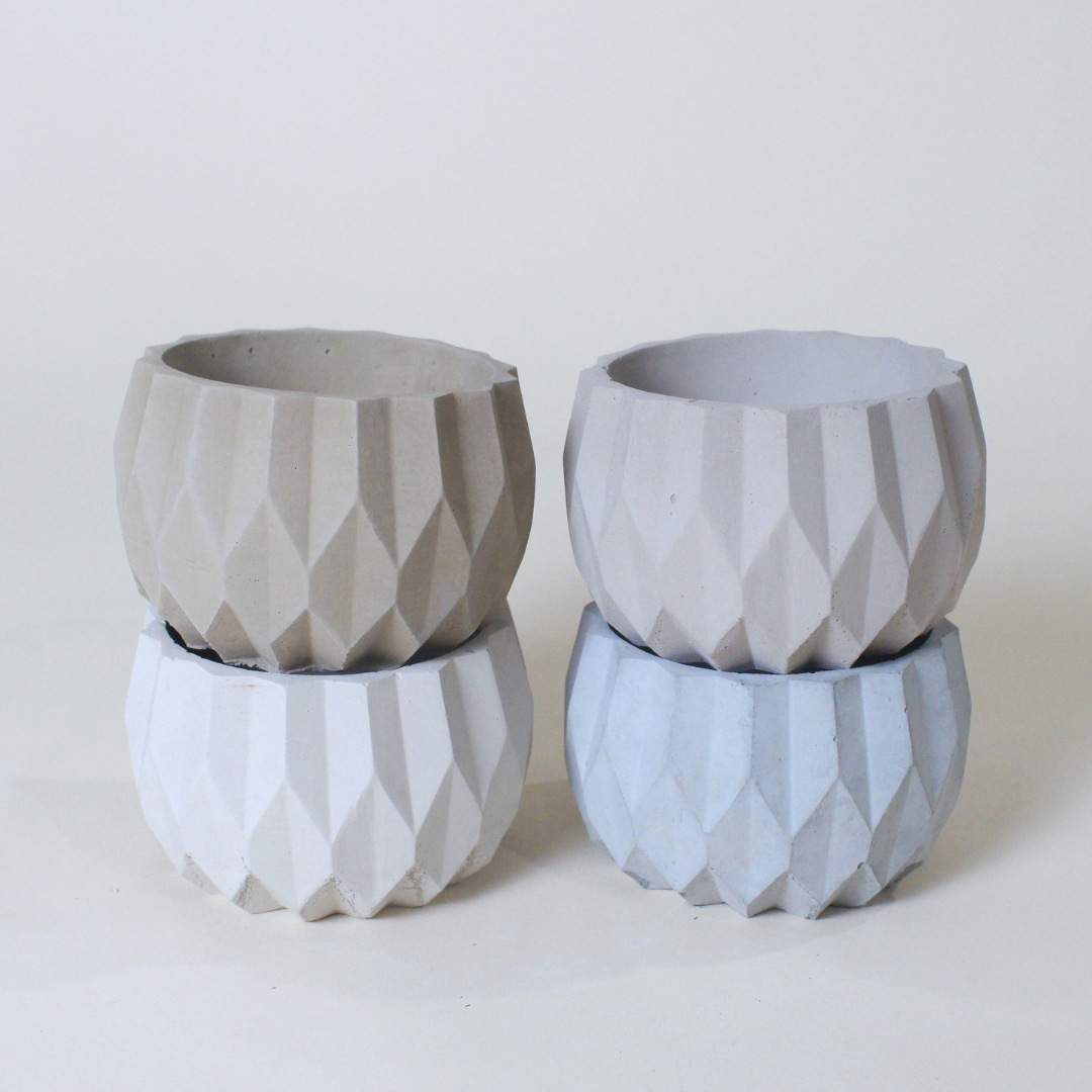 Geometric Fluted Pot – Mindful Cements